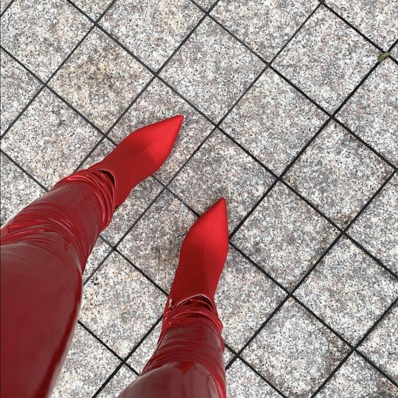 Style Link Miami | Shoes | Red Pointy Toe Ankle Booties | Poshmark